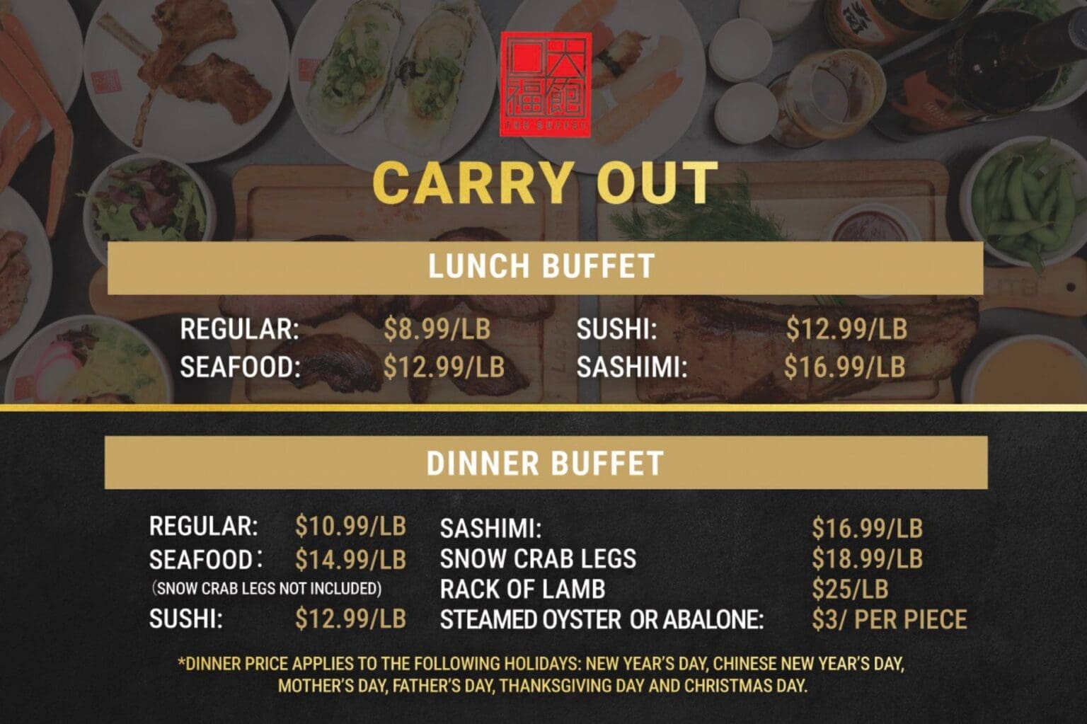 Our Menu - The Buffet